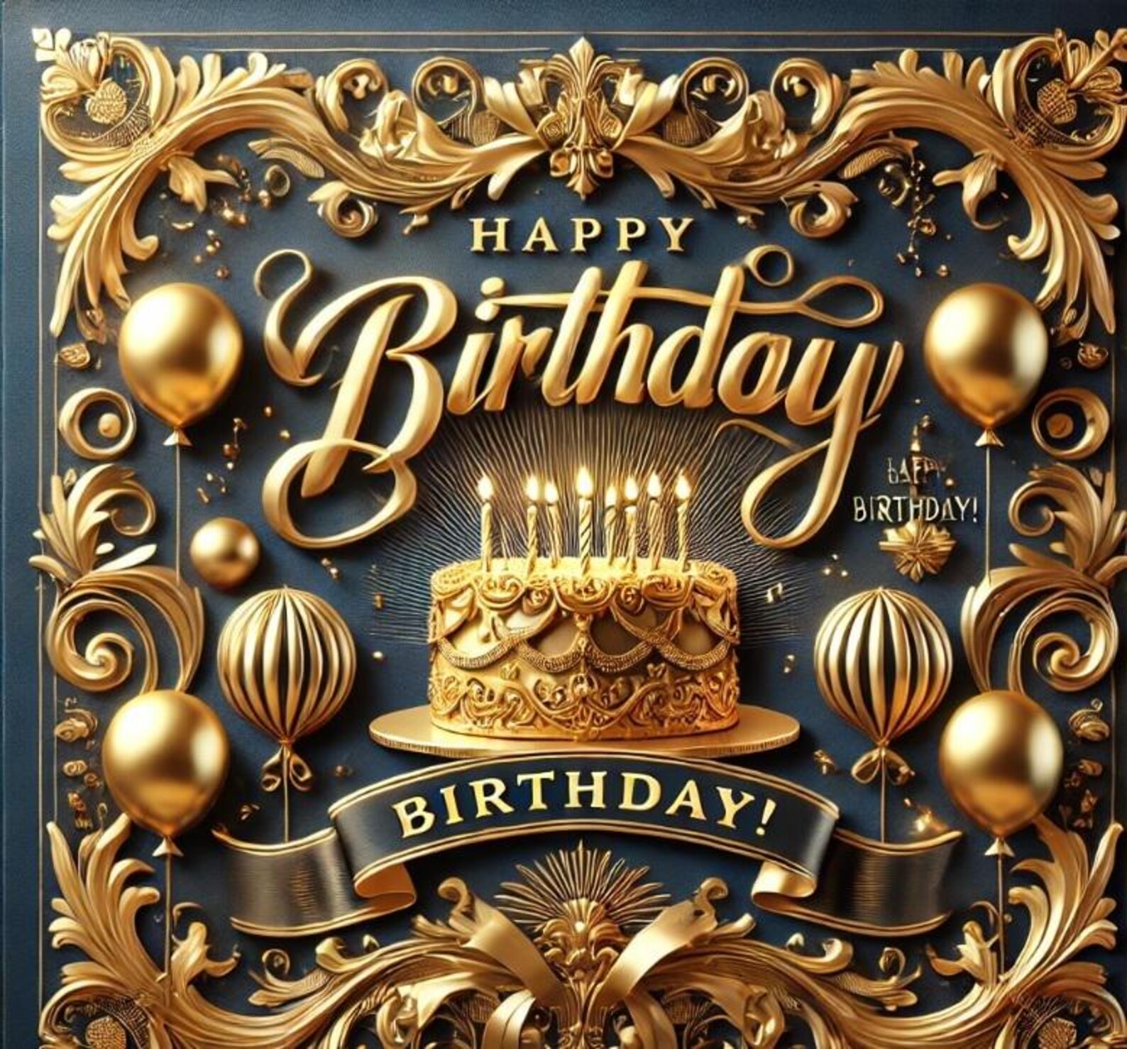 Golden Royal Birthday Card - Etsy