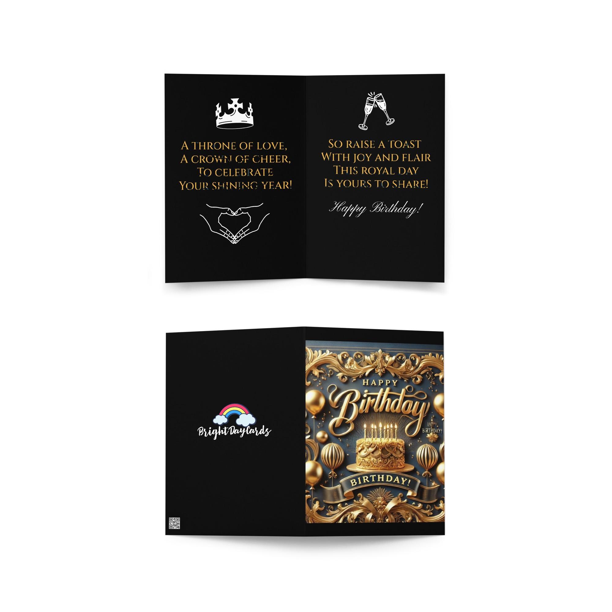 Golden Royal Birthday Card - Etsy