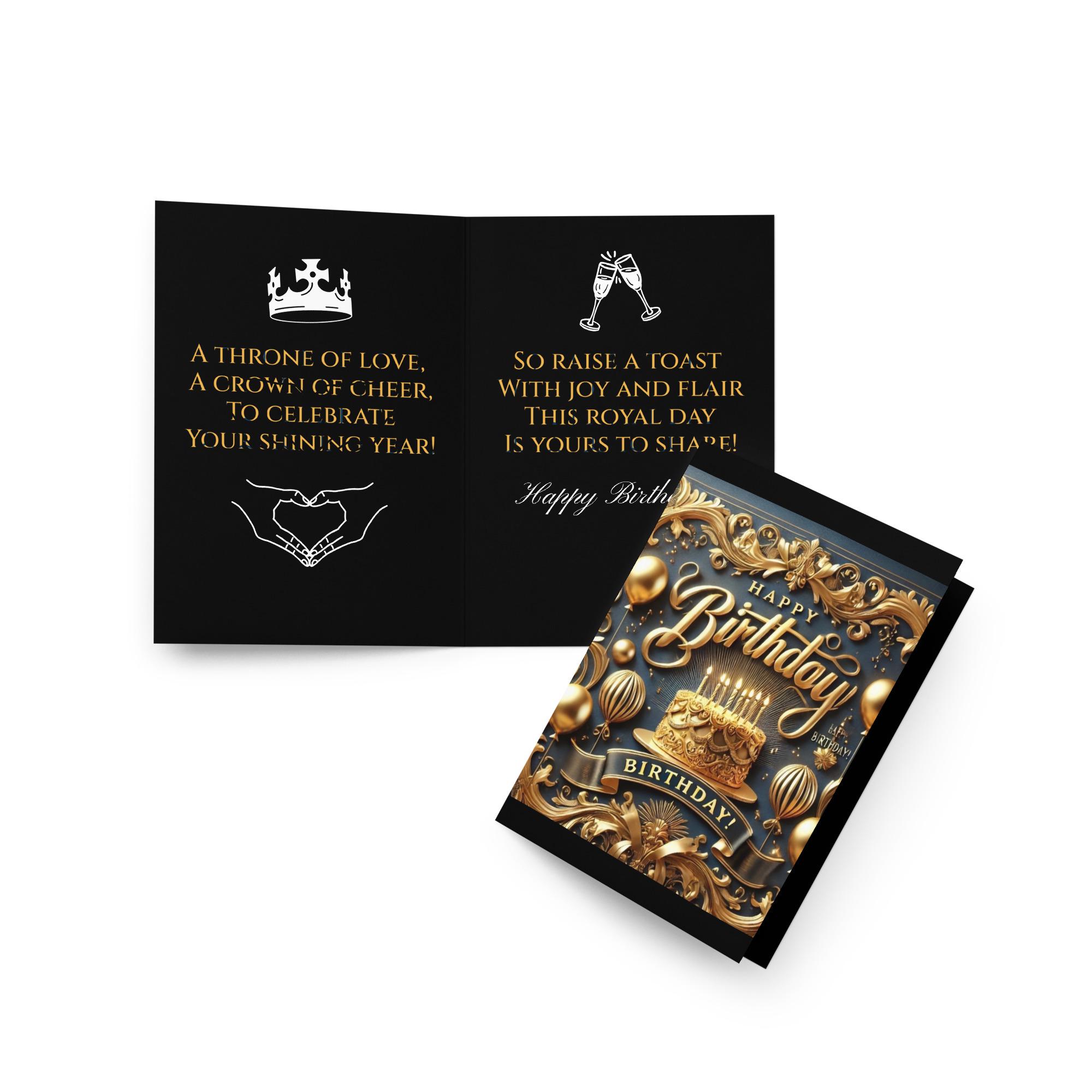 Golden Royal Birthday Card - Etsy
