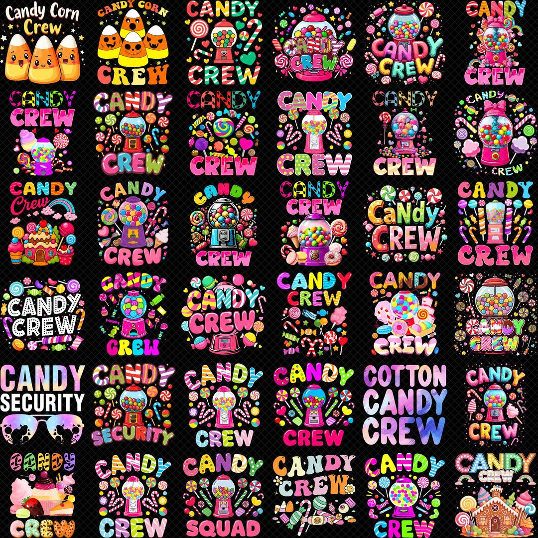 Candy Crew PNG Bundle, Cute Halloween PNG, Trick or Treat PNG, Colorful ...