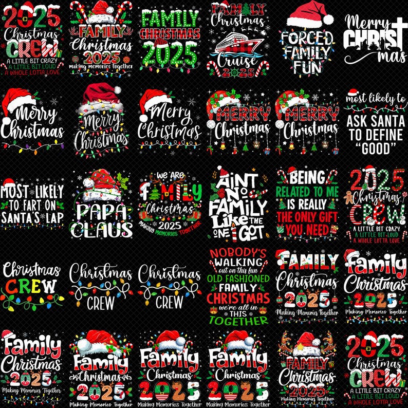 Family Christmas 2025 PNG Bundle, Christmas Crew Matching Shirts, Funny ...