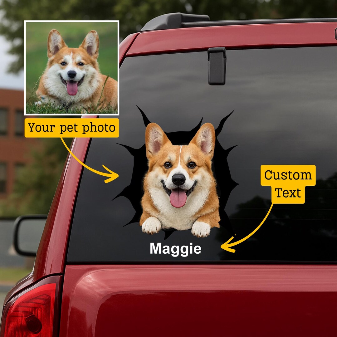 Custom Pet Sticker, Die-cut Dog Decals for Car, Cat Laptop Stickers ...