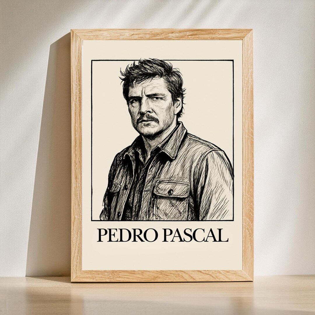 Pedro Pascal Vintage Poster, Joel Miller the Last of Us, Pedro Pascal ...