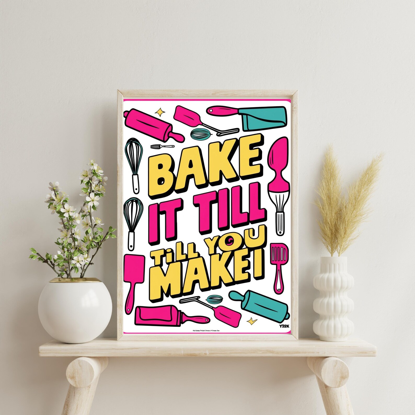 Y2K Aesthetic Baking Art Prints | Cute Kitchen Wall Decor | Digital ...