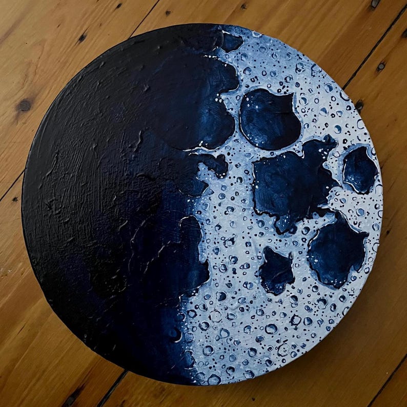 Custom Moon Phase Painting | Handmade Acrylic Art on Canvas - Etsy