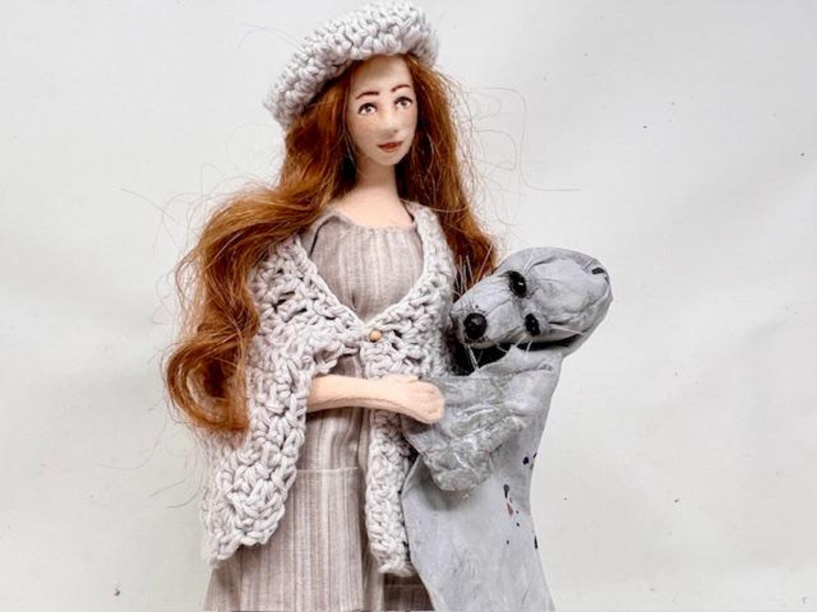 Selkie Art Doll, Cloth Seal, Mixed Media Art Sculpture, Free Shipping ...