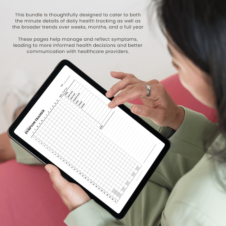 Symptoms Tracker Bundle | Printable Daily, Weekly, Monthly, Yearly ...