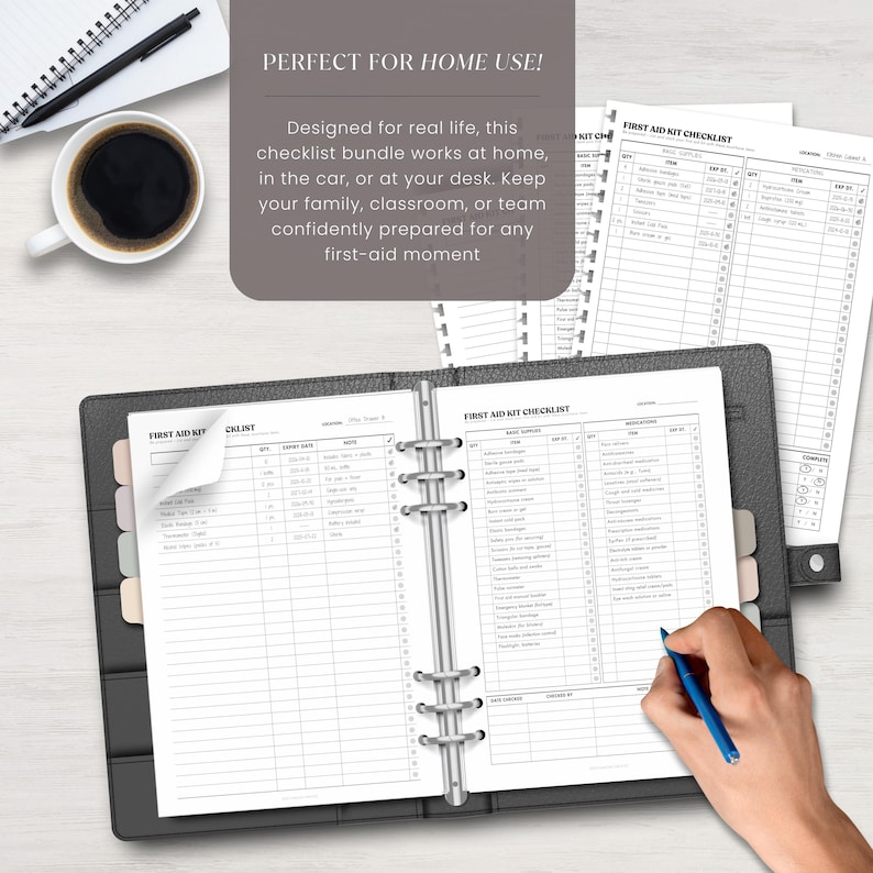 First Aid Kit List Printable | Medical Kit Inventory Chart, Pre-filled ...