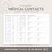 Medical Contacts Printable | Doctor Specialist Contact List, Healthcare ...