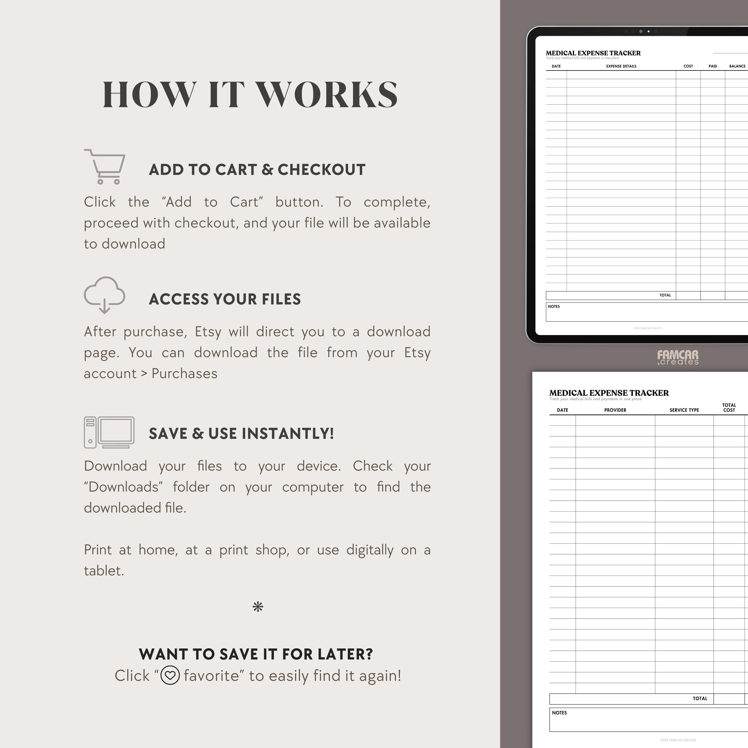 Medical Expense Tracker, Printable Hospital Bills, Health Budget ...