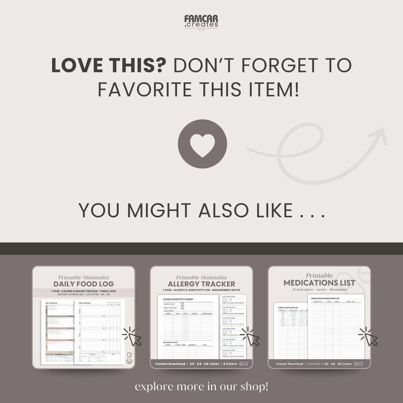 Symptoms Tracker Bundle | Printable Daily, Weekly, Monthly, Yearly ...