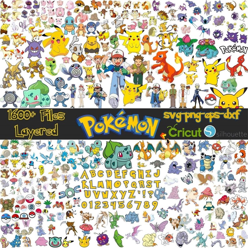 Pokémon PNG Bundle | Cute Pokémon Digital Download | Pikachu Clipart ...