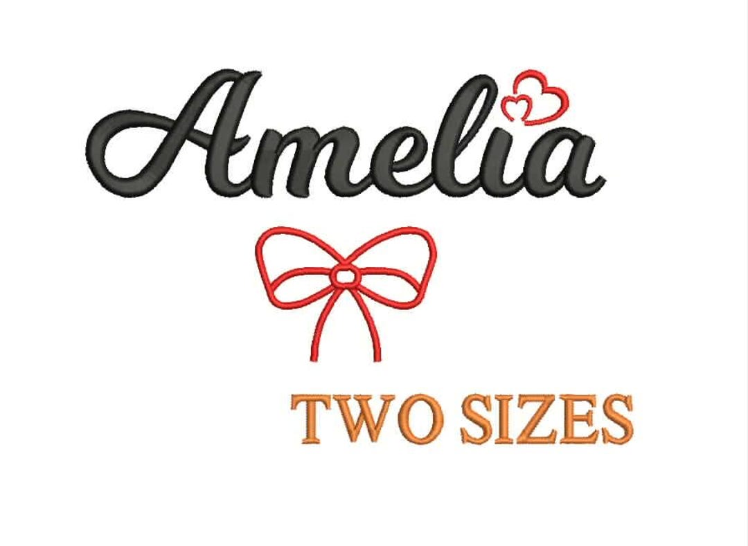 Amelia Name Embroidery Design: Baby Girl Applique File (3.5/4.5 Wide ...