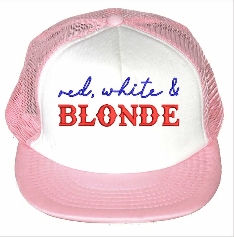 Red White and Blondy Trucker Hat: Patriotic 4th of July Cap - Etsy