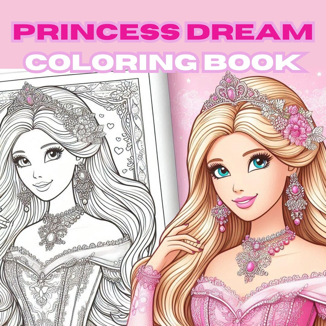 Princess Dream Coloring Book for Kids Girls | 30 Printable Coloring ...