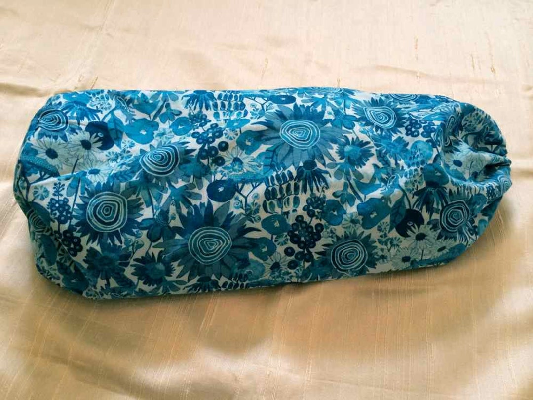 Neck/back Roll With Removable Cover, With Blue Funky Floral Cover. - Etsy