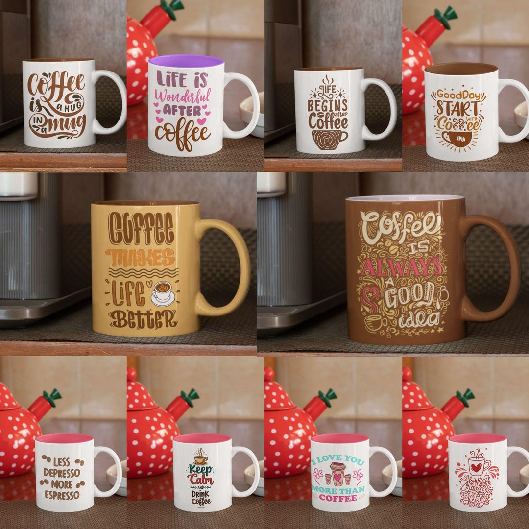 Digital Coffee Mug Design File for Cricut and Sublimation 11oz & 15oz ...