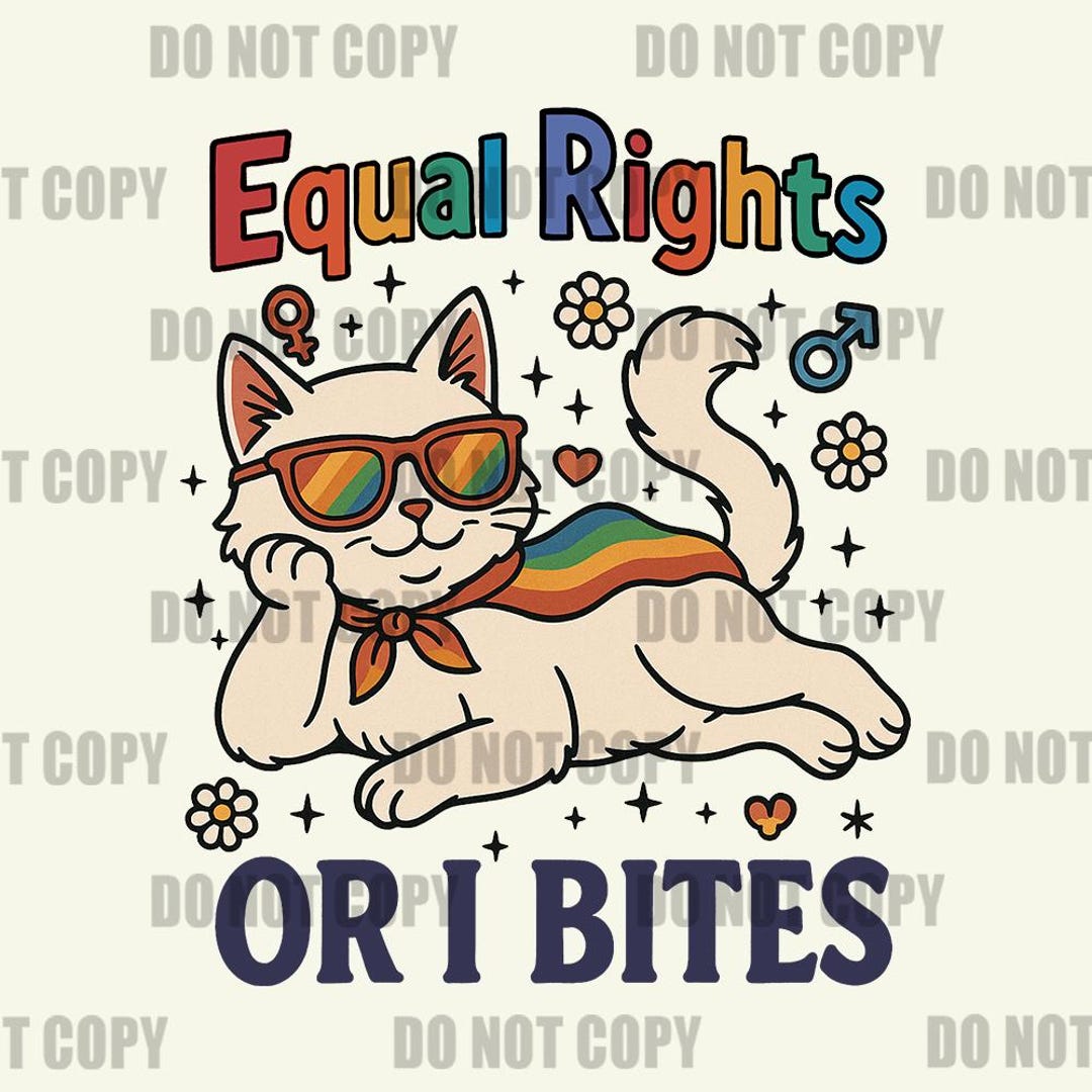 Equal Rights Cat PNG - Funny Pride Digital Download, LGBTQ Clipart ...