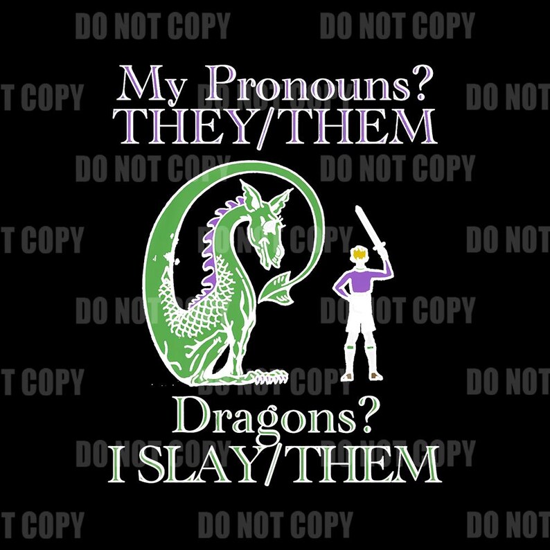 Mypronouns They Them Dragon I Slay Them PNG, Funny Trending Digital ...