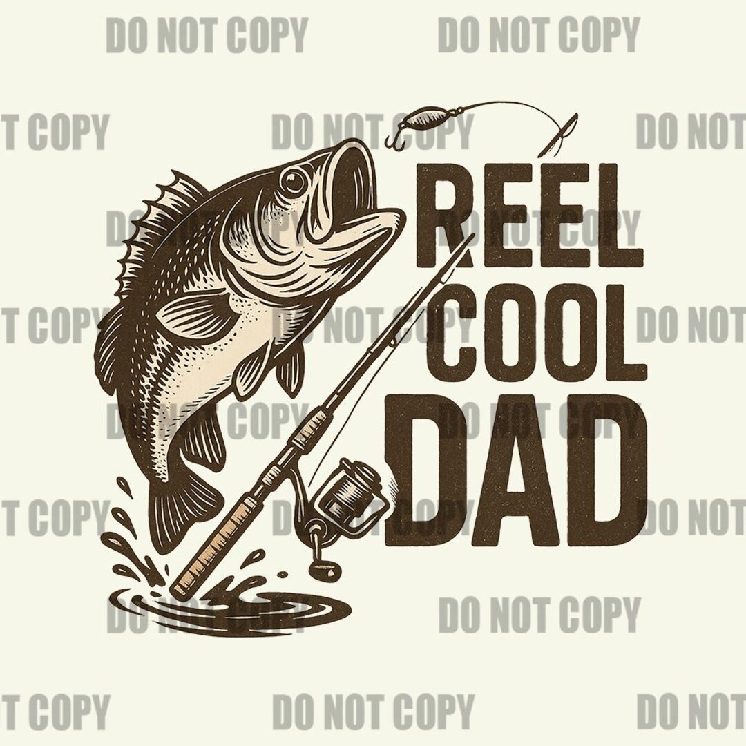 Reel Cool Dad PNG, Fishing Dad Clipart, Bass Fish Father’s Day Design ...