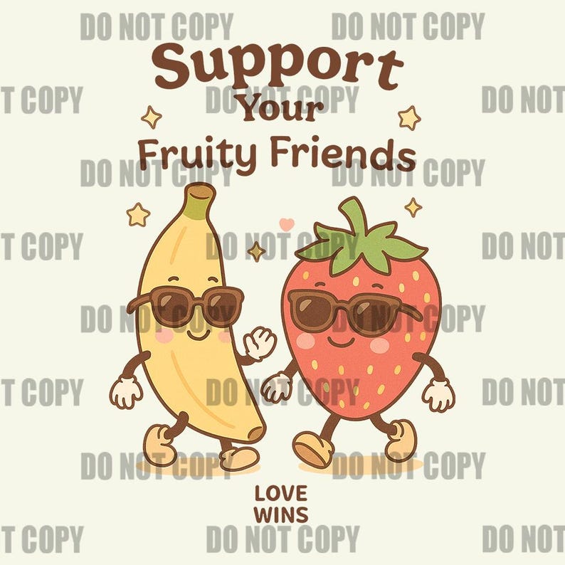 Kawaii Fruity Friends PNG, Support Your Fruity Friends Digital , Cute ...