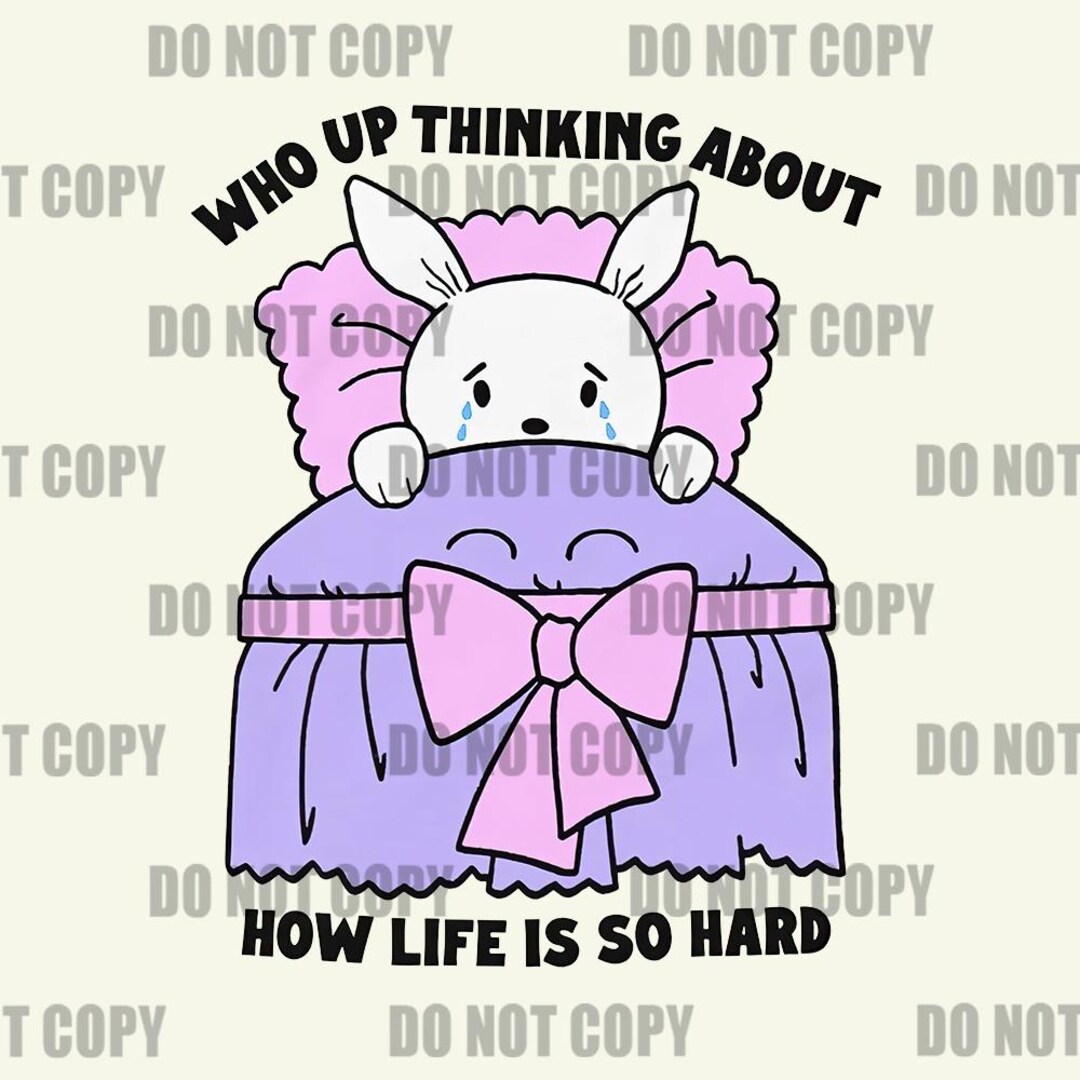 Sad Bunny Crying in Bed PNG - Cute Emotional Clipart for Mental Health ...