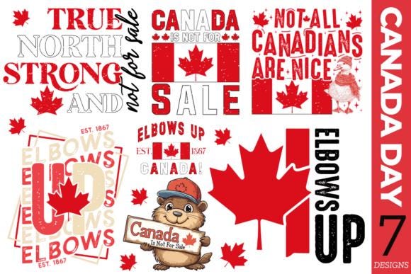 Watercolor Canada Day Clipart,7 PNG Canada Day Clip Art, Commercial Use ...