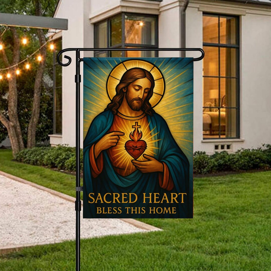 Sacred Heart of Jesus Christian Flag, Catholic Flag, Modern Christian ...