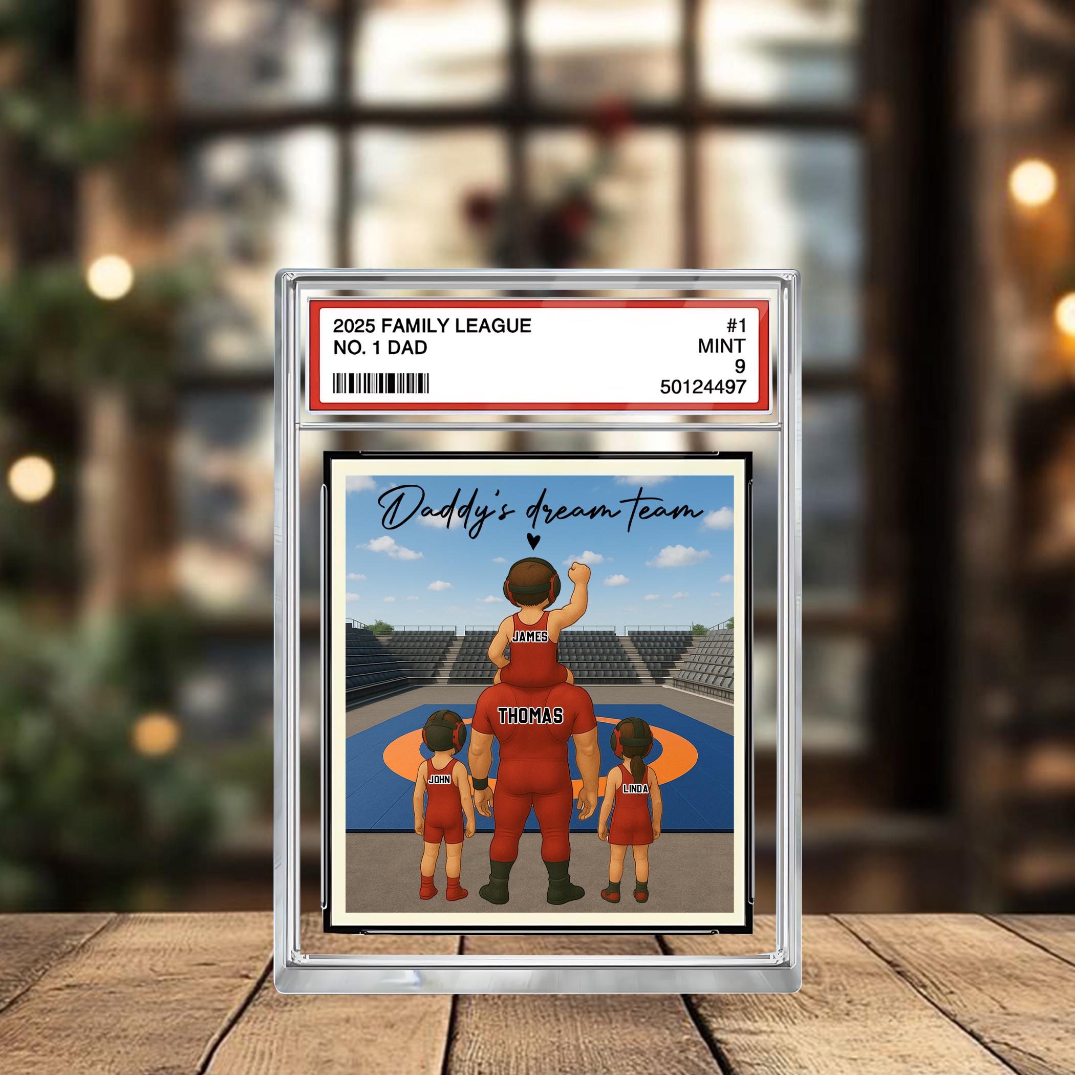 Personalized Wrestling No. 1 Dad Trading Card, Wrestling Coach Gift ...