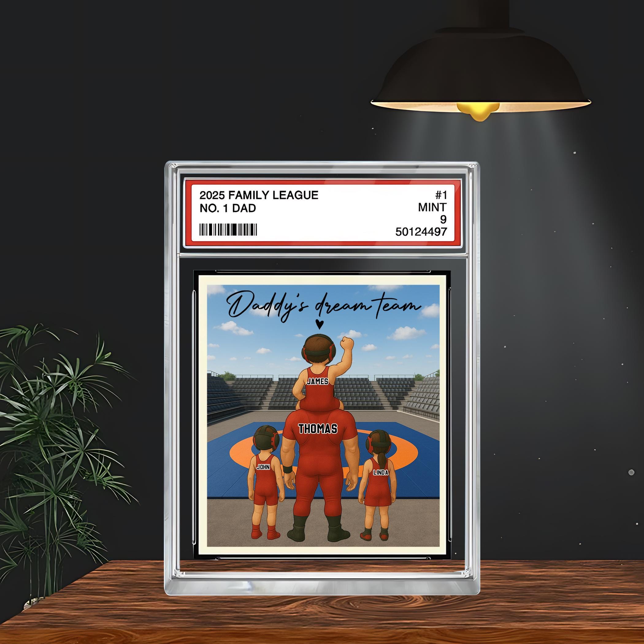Personalized Wrestling No. 1 Dad Trading Card, Wrestling Coach Gift ...