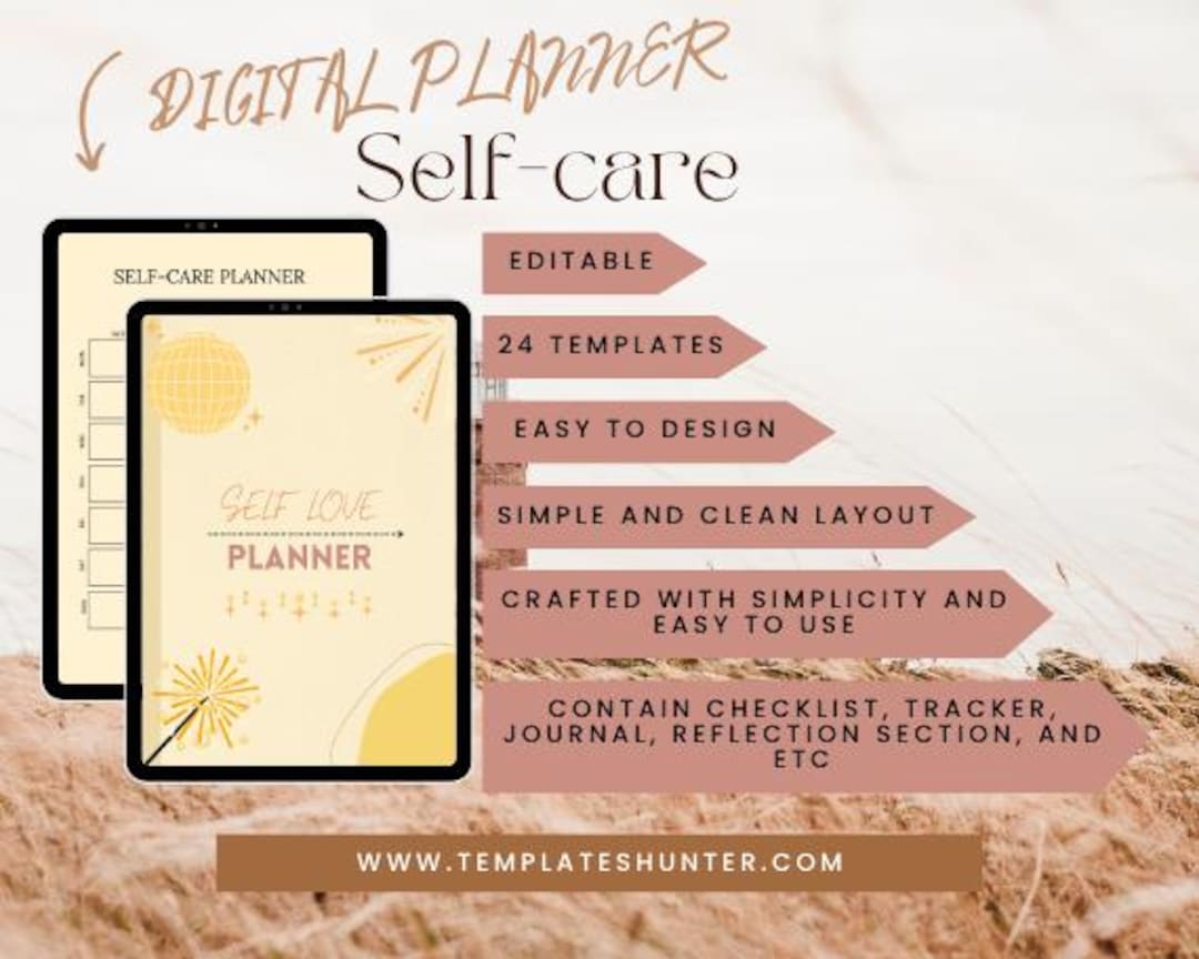 Self Love Planner Editable - Daily & Weekly Self-care Journal, Mood ...
