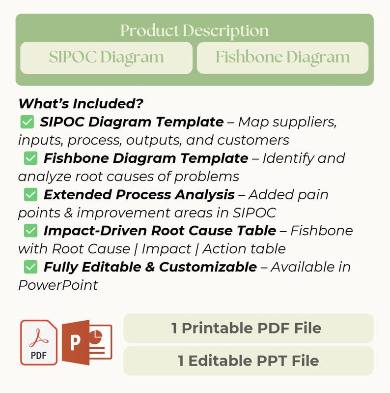 SIPOC Diagram and Fishbone Diagram Template - Process Mapping & Root ...