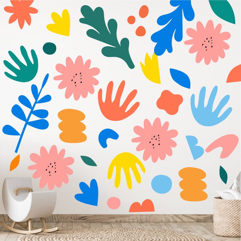 Abstract Wall Decals - Bright Pattern, Colorful, Floral, Abstract ...