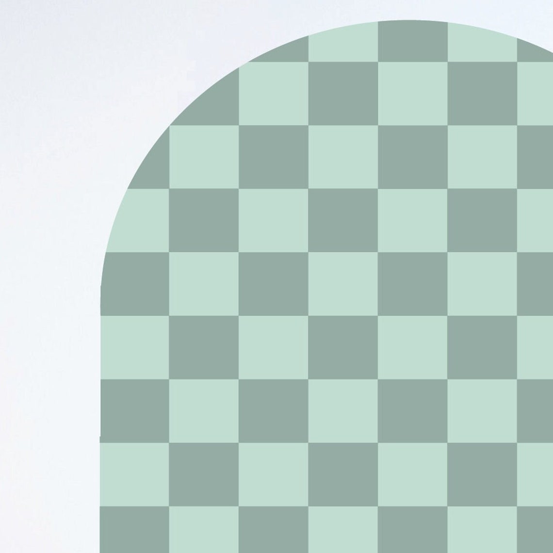 Retro Arch Checkered Pattern Wall Decal, Mint and Sage Nursery Wall ...