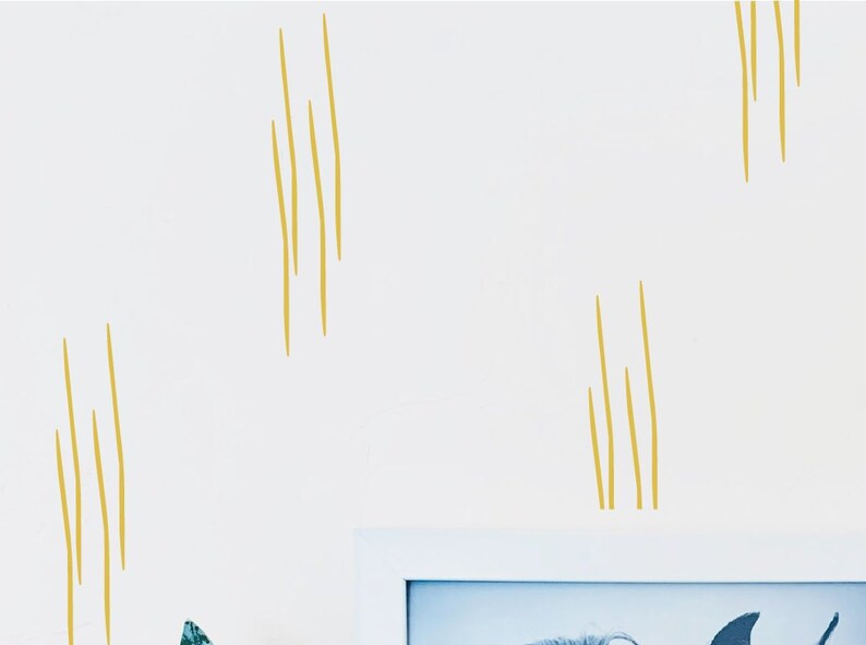 Thin Sketched Lines Wall Decals Line Wall Decal Modern Wall | Etsy