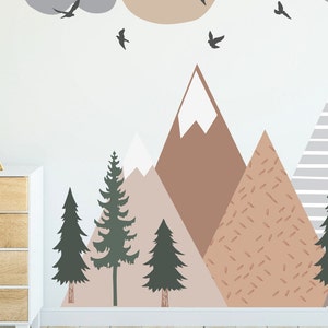 Mountain Wall Decals - Neutral Colors - Nursery Wall Decor - Mountain ...