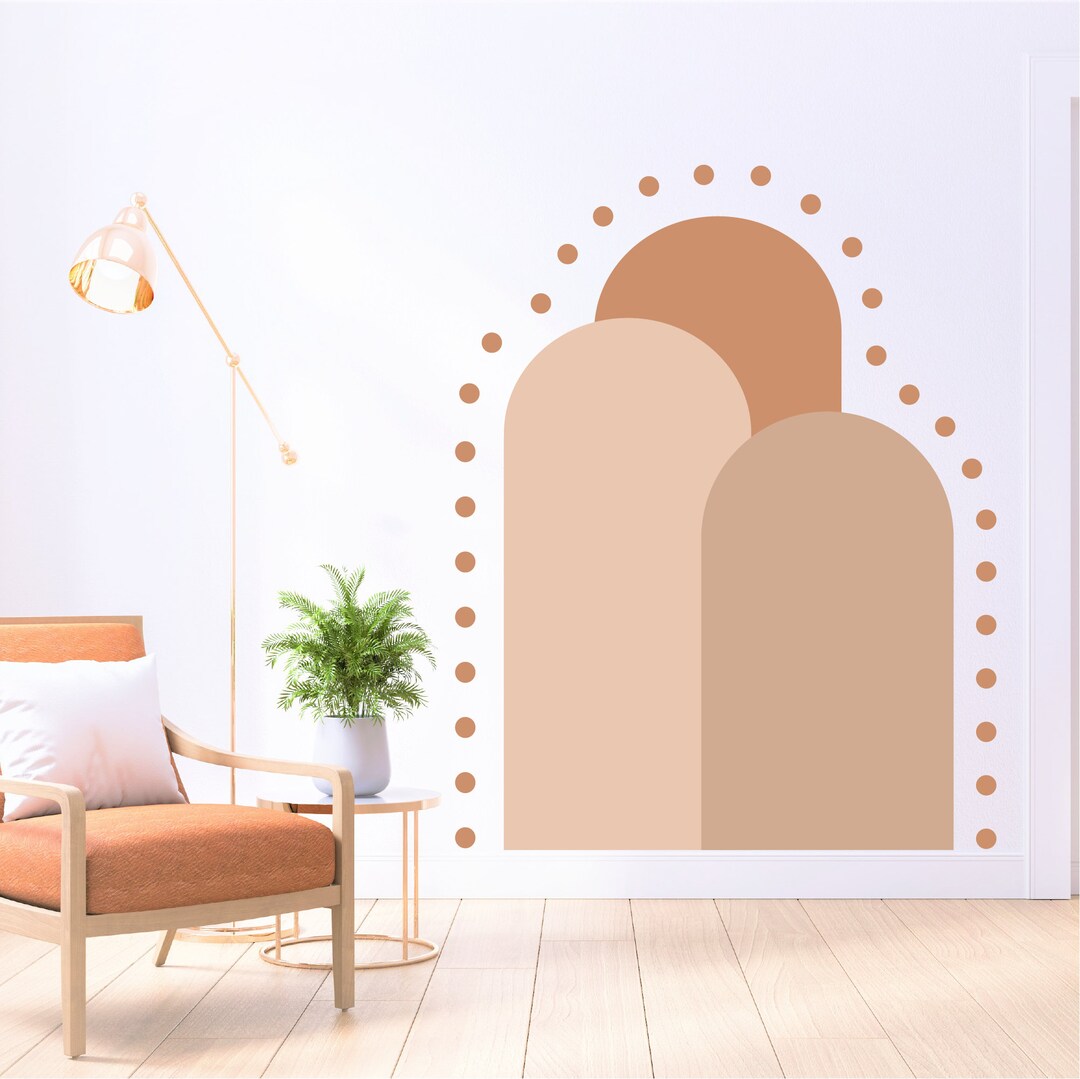 Color Block Arch Decal - Large Arches - Arch Wall Decal - Mid Century ...