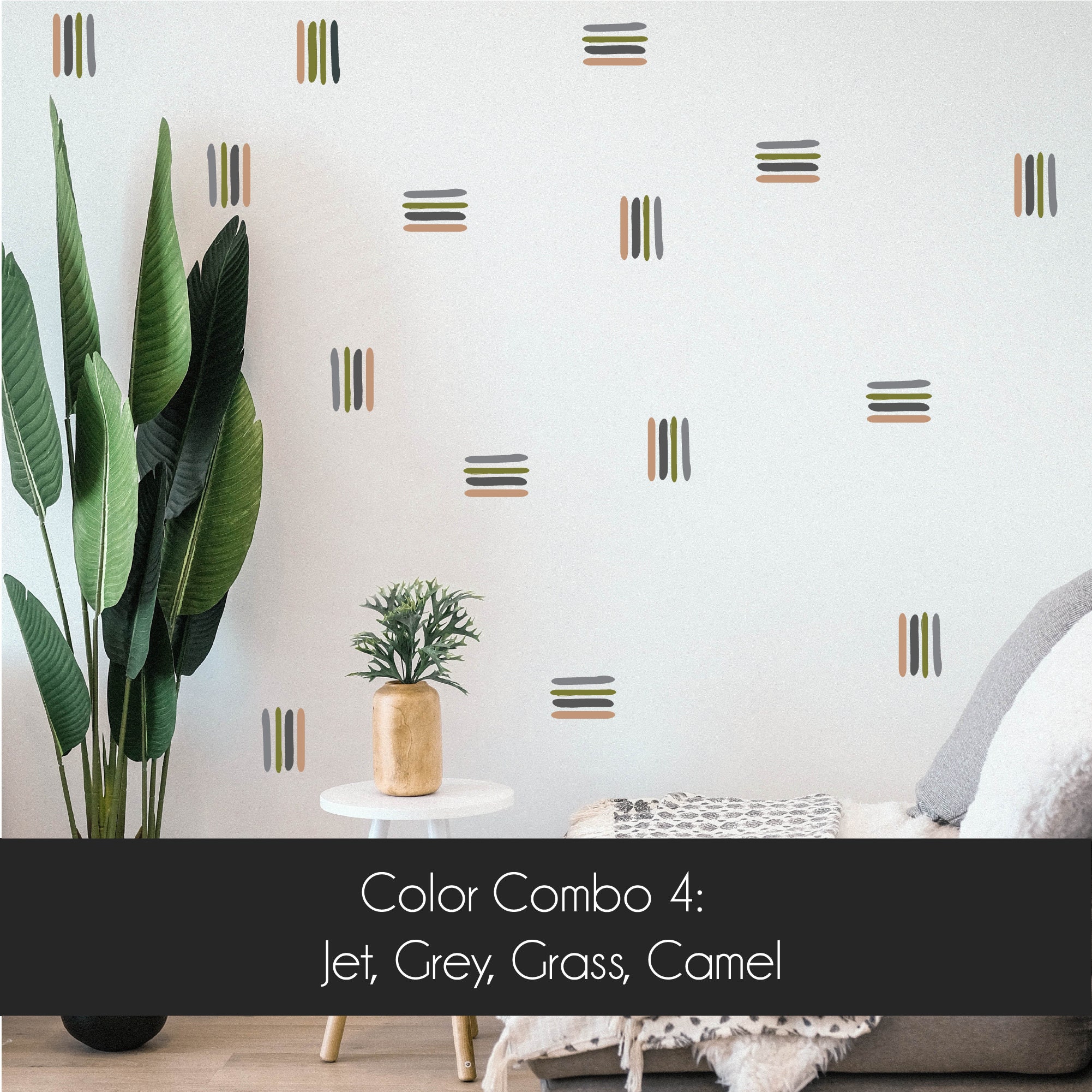 Fabric Wall Decals, Line Wall Decals, Minimalist Stripe Wall Stickers ...
