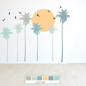 Boho Palm Tree Wall Stickers Palm Tree Wall Decals, Palm Trees Wall Art ...
