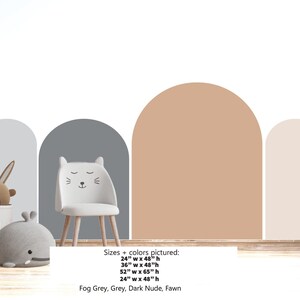 Earthy Brown Arch Wall Decals Peel and Stick Textured Fabric Matte ...