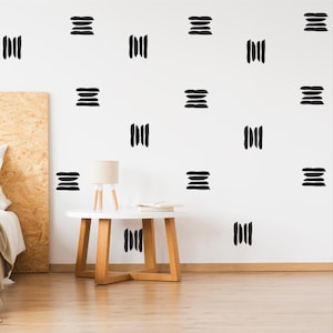 Minimalist Abstract Line Wall Decal Set – Black Vinyl Art Stickers ...