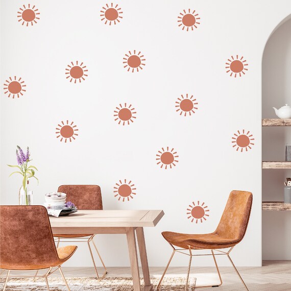 Wall Decal Boho Sun Sun Wall Sticker Clay Colored - Etsy