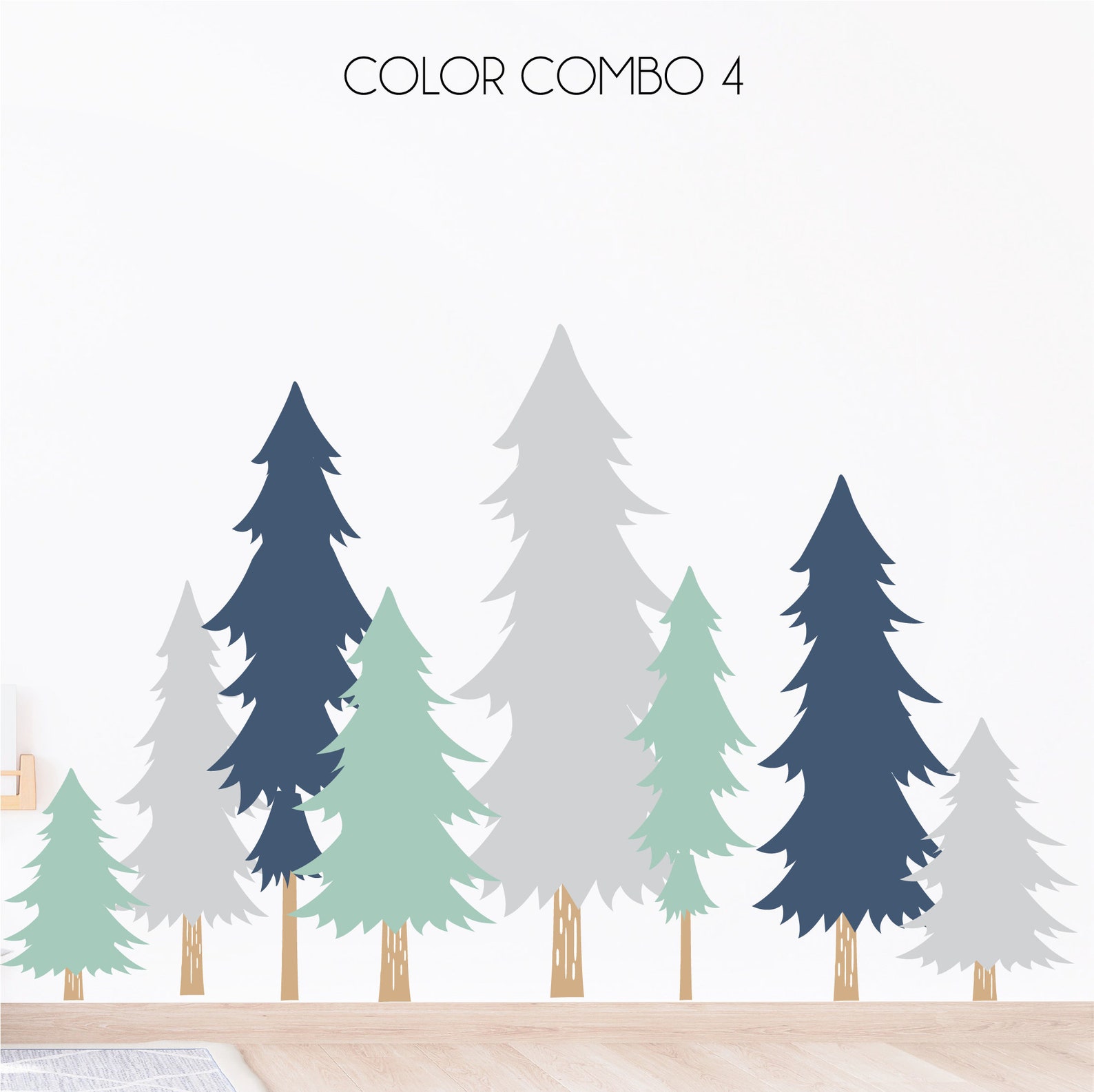 Large Pine Tree Decals Pine Tree Wall Stickers Nursery - Etsy