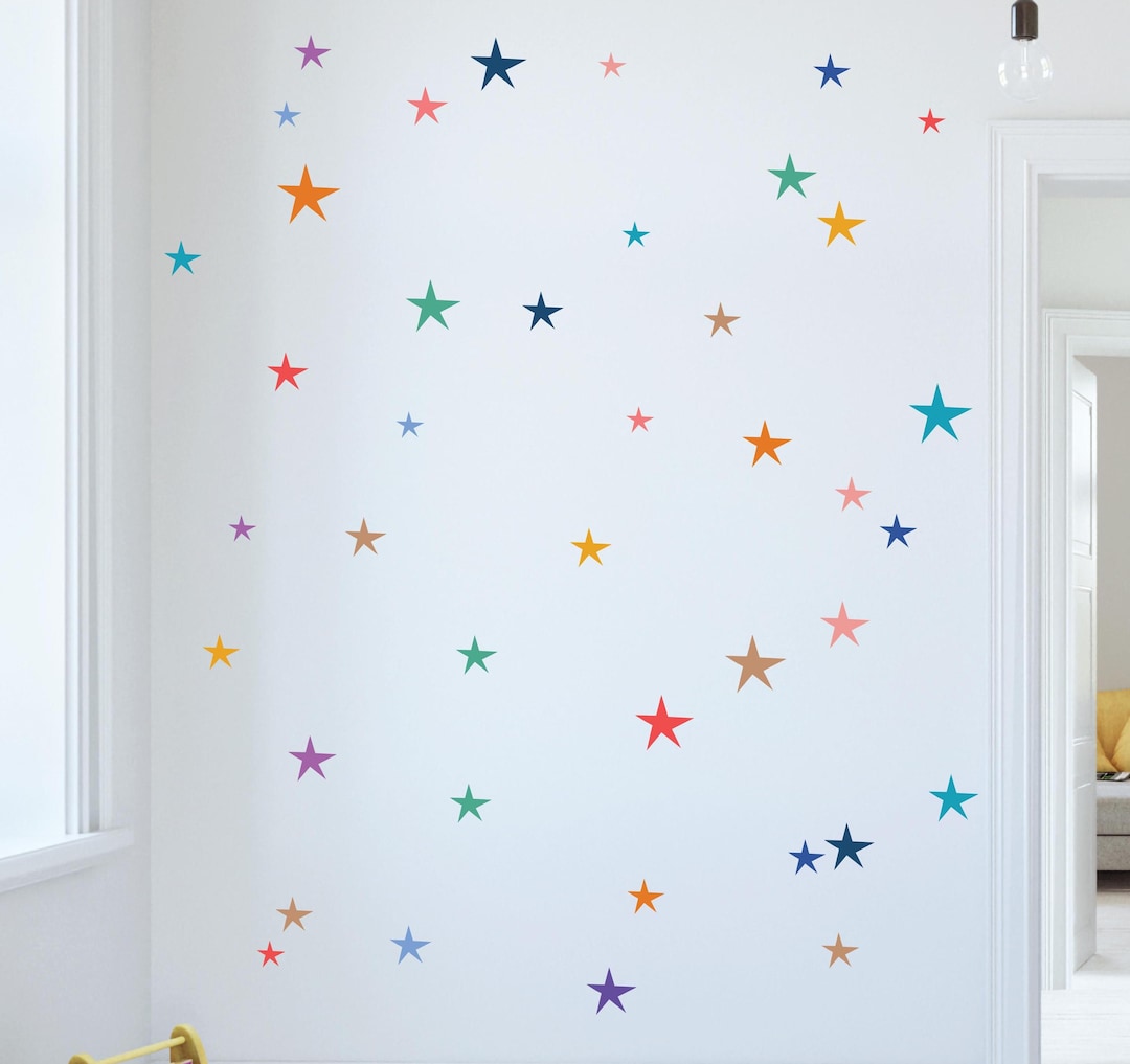 Star Decal, Boys Decal, Girls Wall Decal, Stars Wall Stickers, Colorful ...