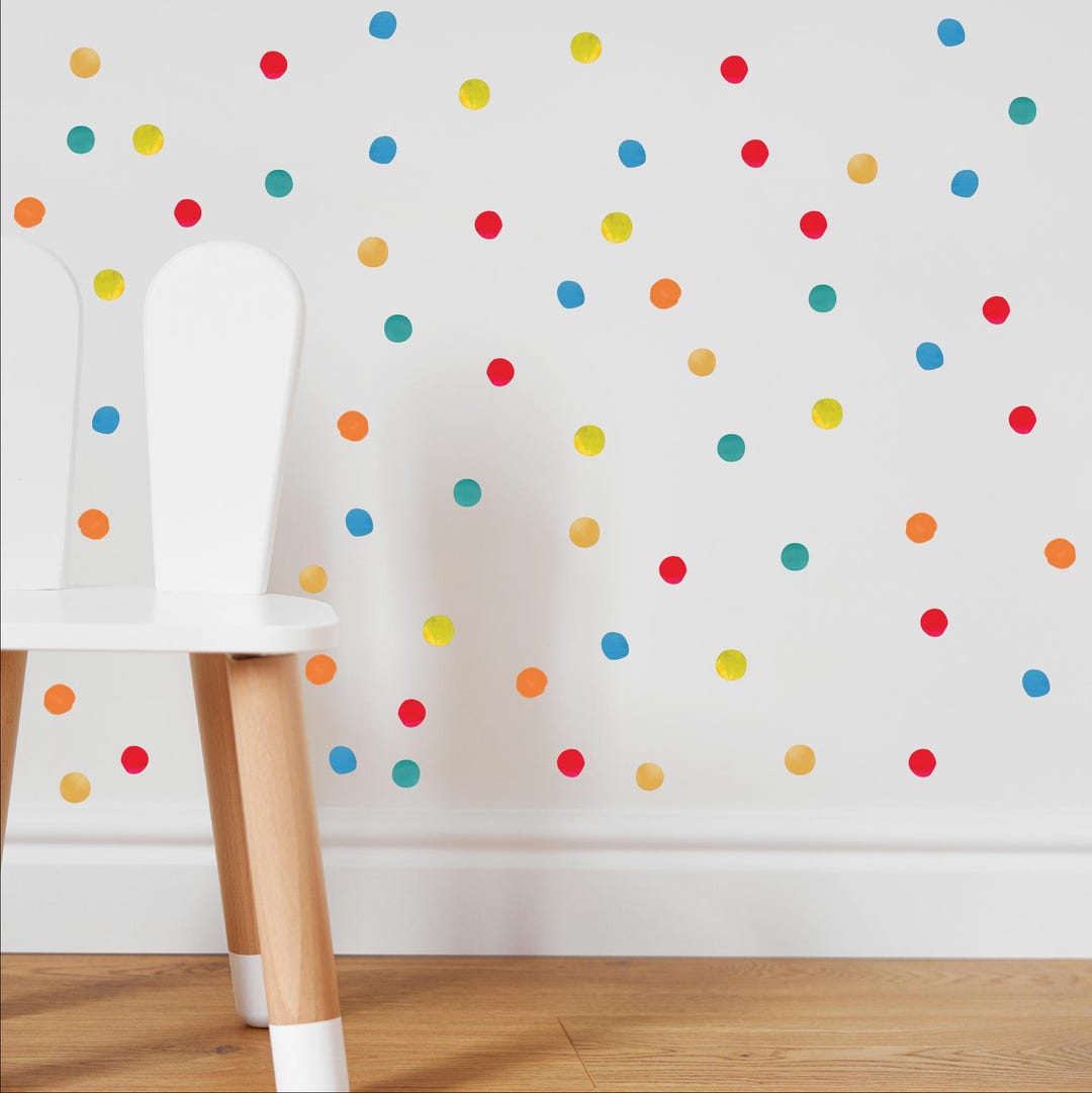 Kids Room Decals, Vinyl Wall Decal Stickers Colorful Polka Dot Decals ...