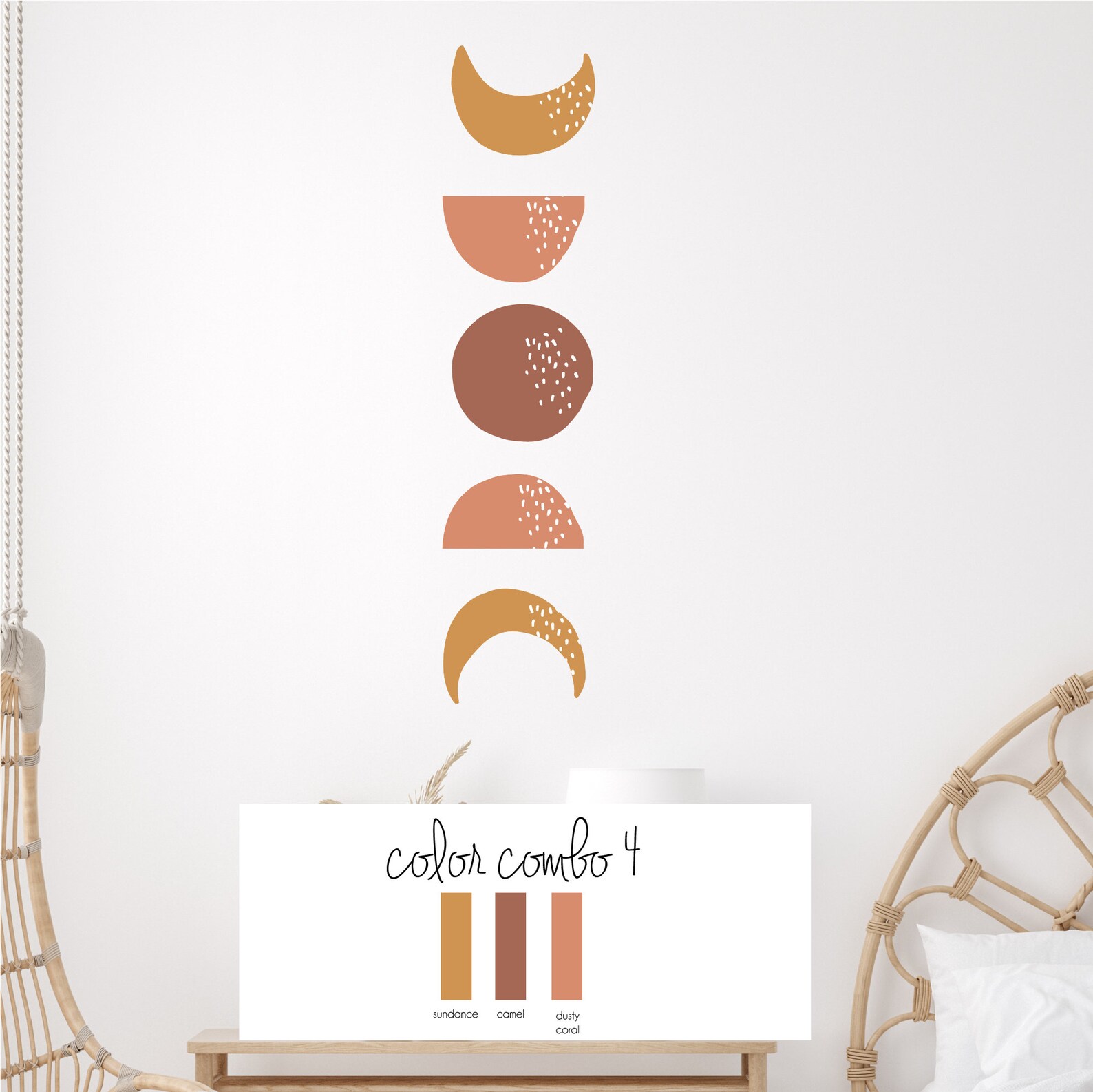 Moon Phases Wall Decal Moon Phase Wall Decals Abstract - Etsy