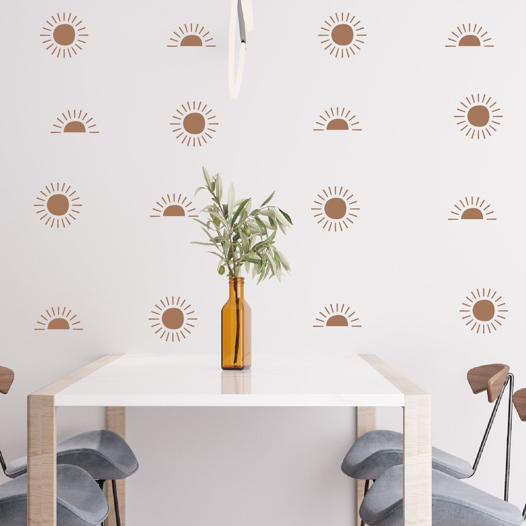 Wall Decal - Boho Sun - Sun Wall Sticker - Half Sun and Full Sun Wall ...