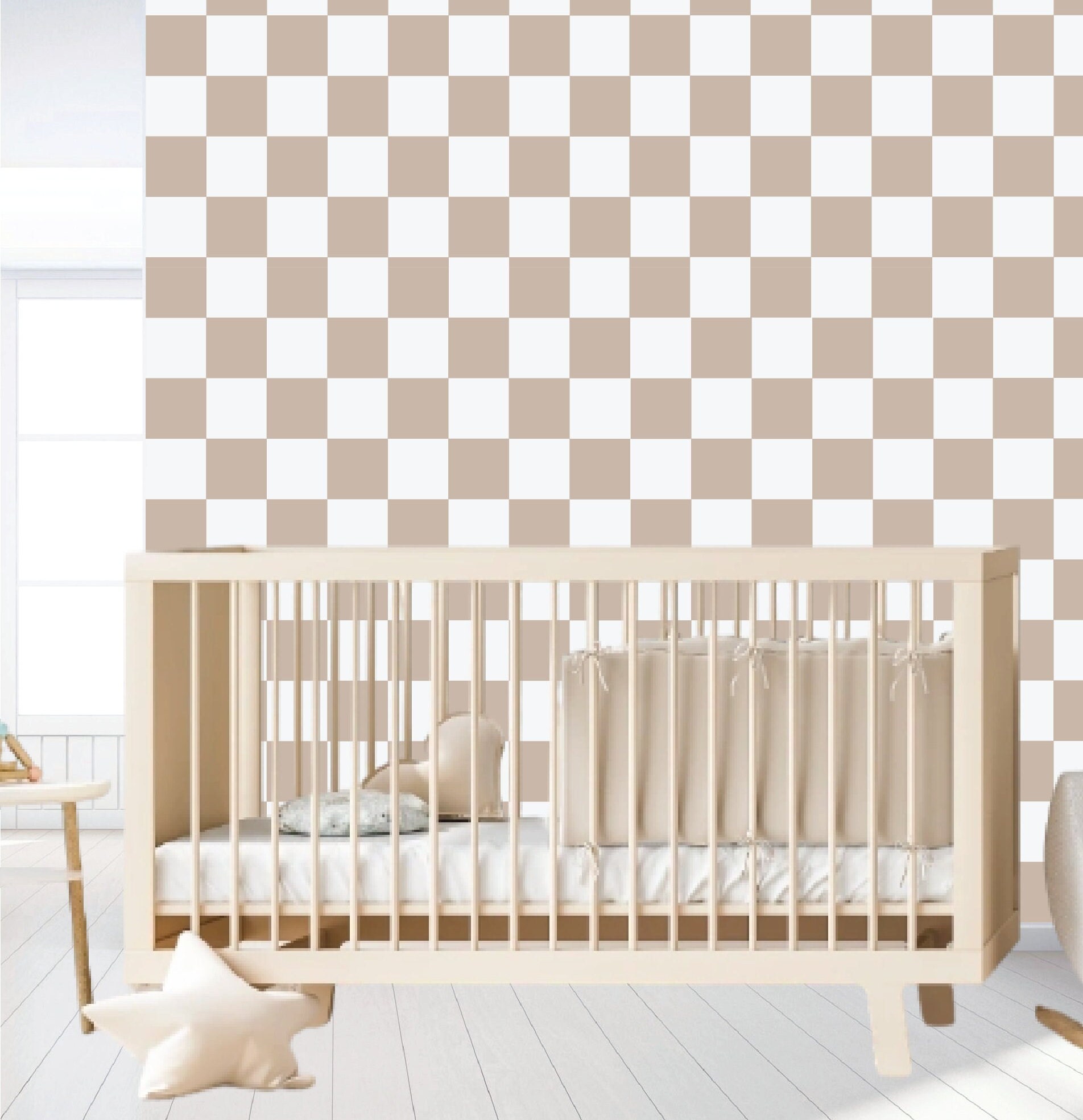 Nursery Wall Decals, Retro Arch Checkered Pattern Wall Decal, Checkered ...