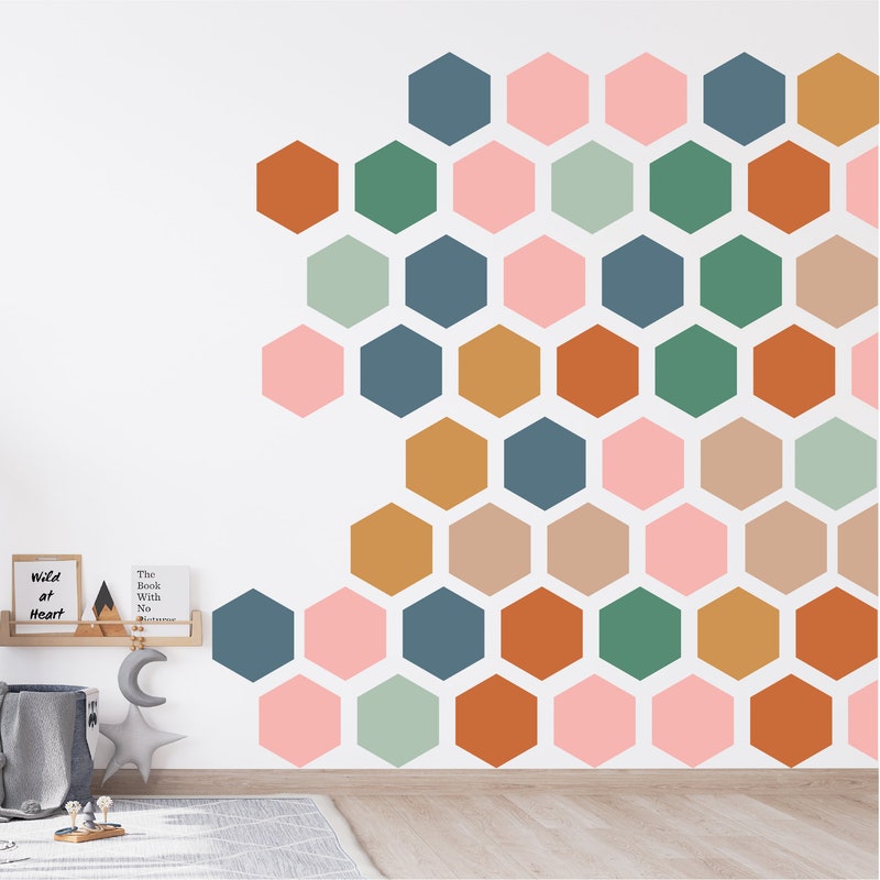 Hexagon Wall Decal - Etsy