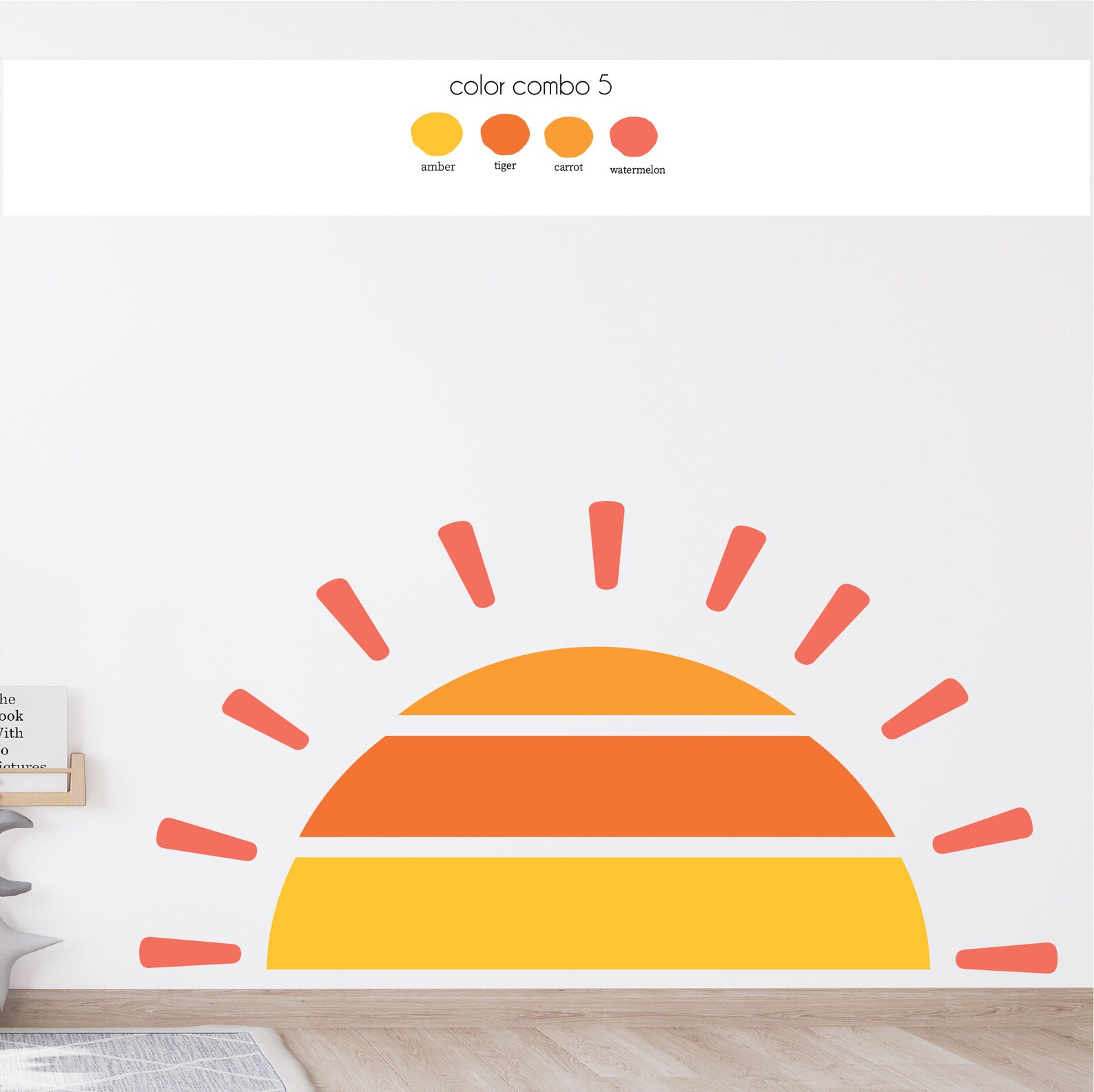 Fabric Wall Decal Half Sun Wall Decal Boho Sun Striped - Etsy